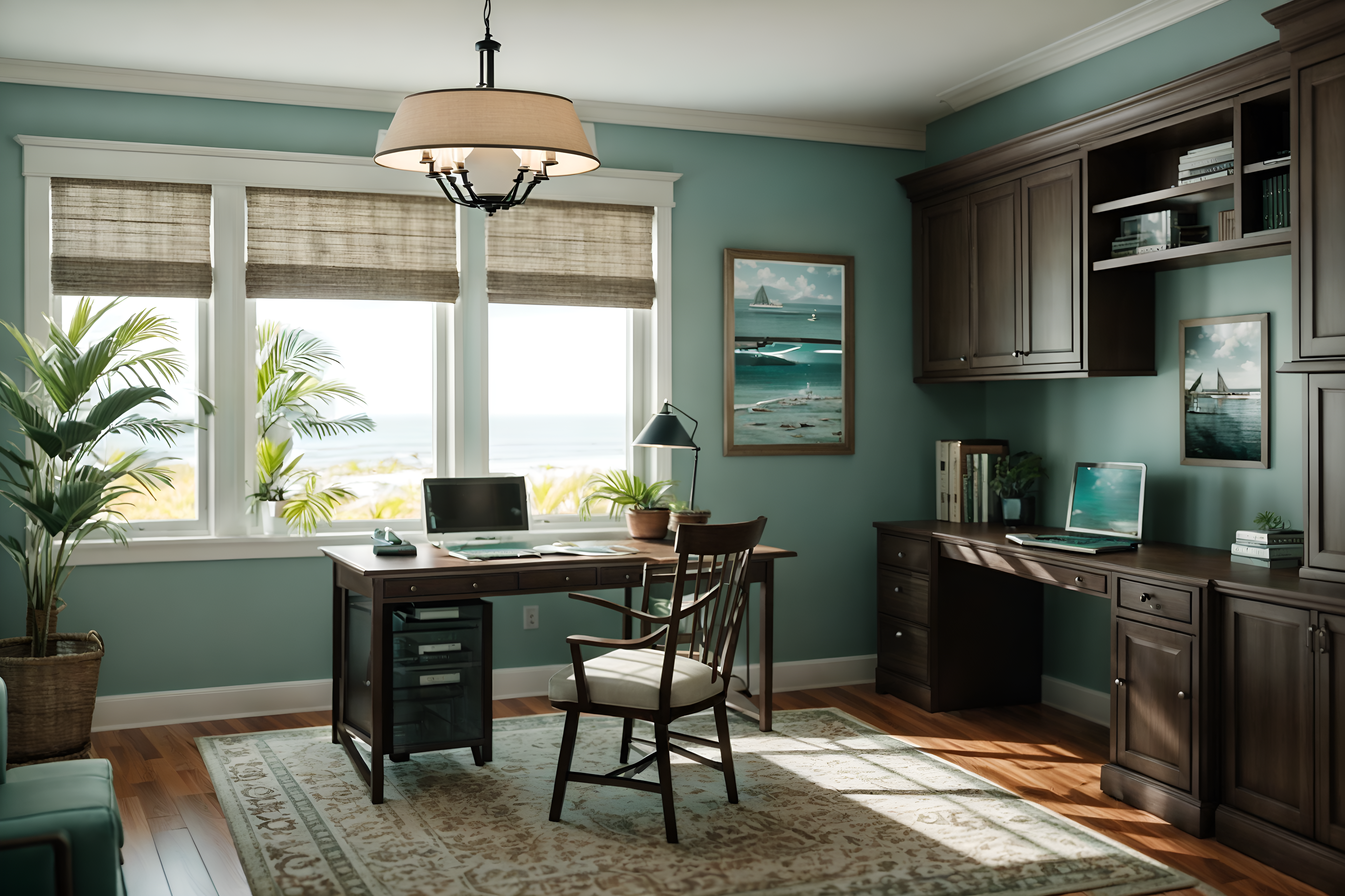 Photo From Pinterest Of Coastal-style Interior Designed Home Office ...