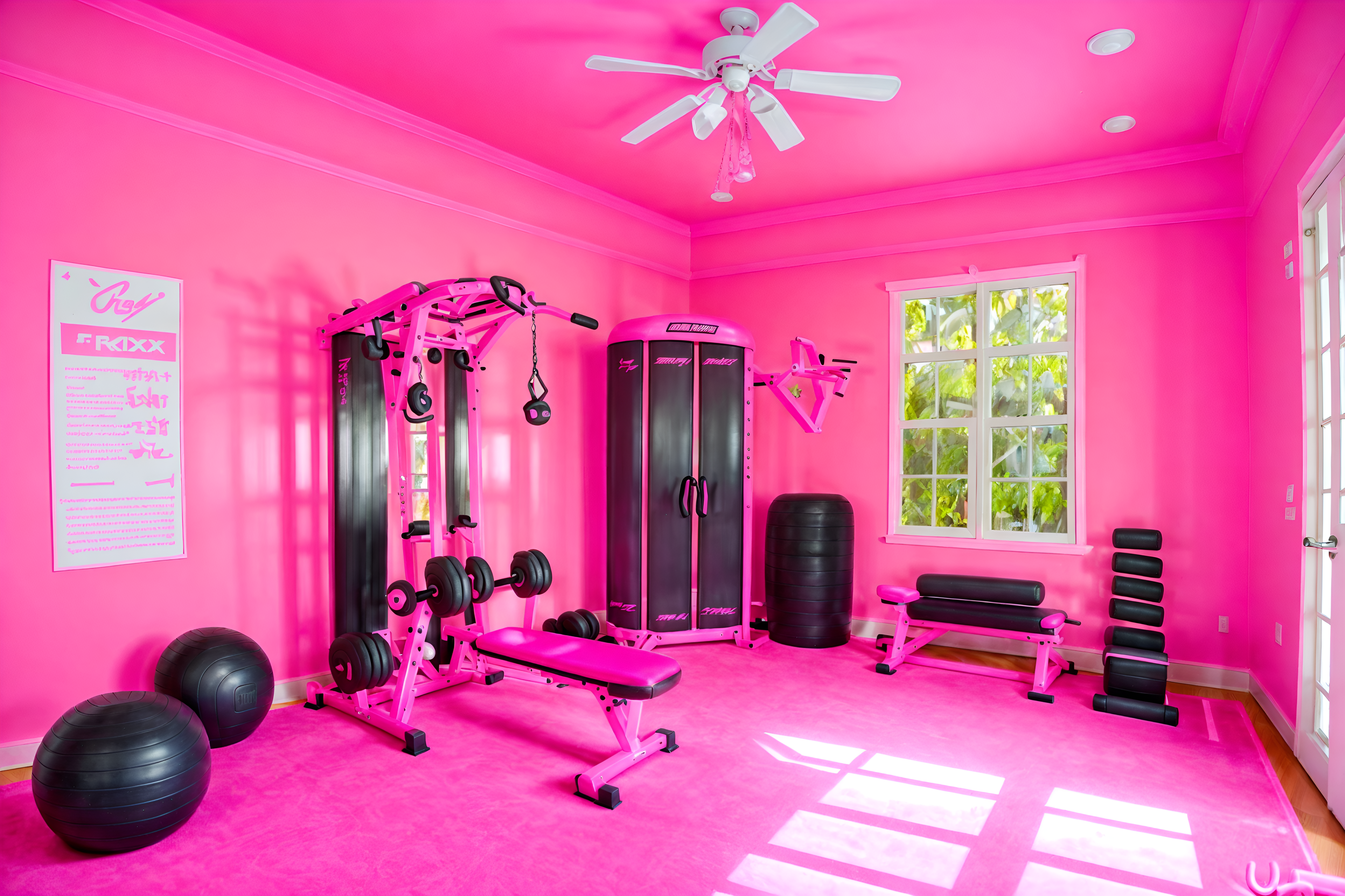Photo From Pinterest Of Hot Pink-style Interior Designed Fitness Gym ...