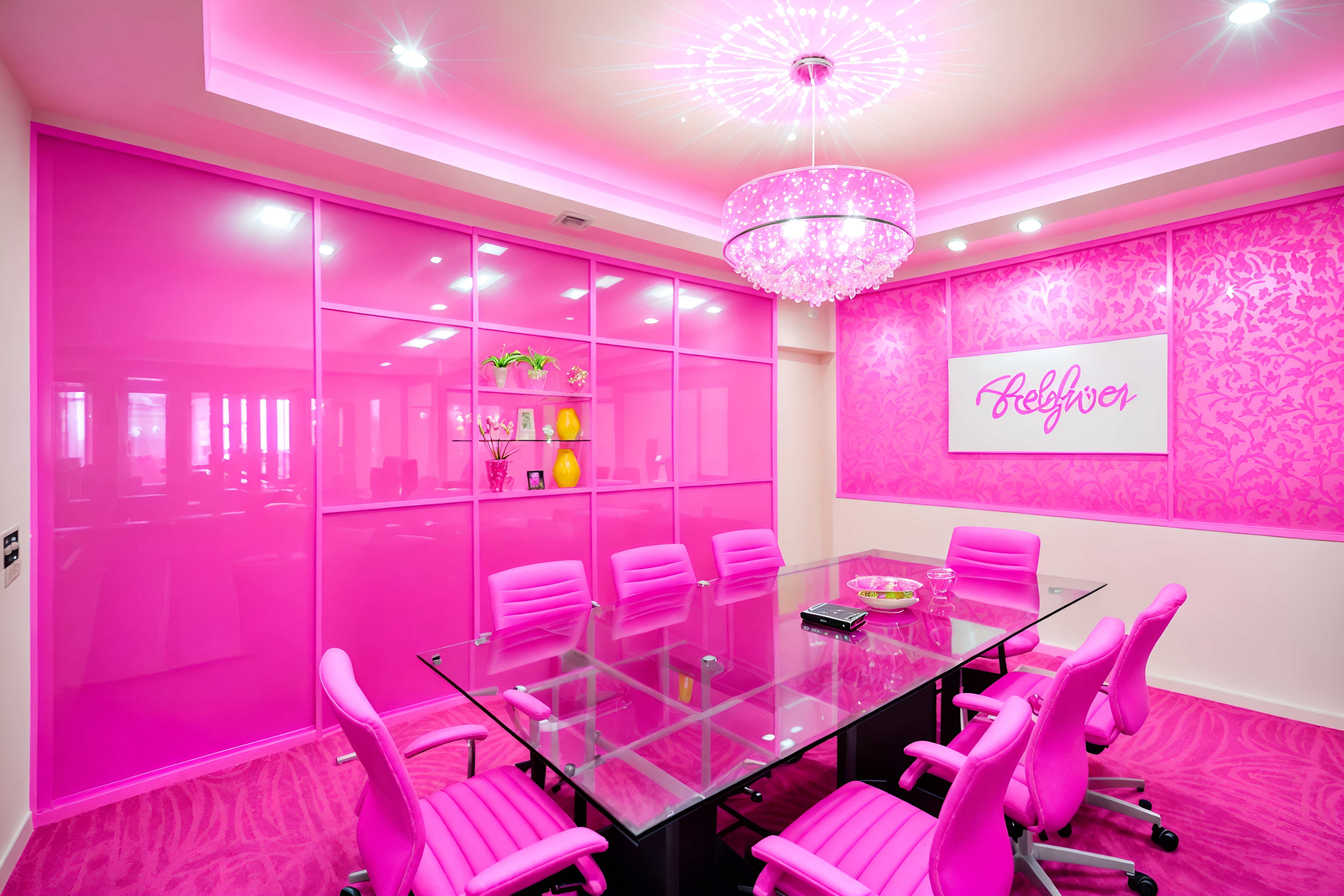 Photo From Pinterest Of Hot Pink-style Interior Designed Meeting Room ...
