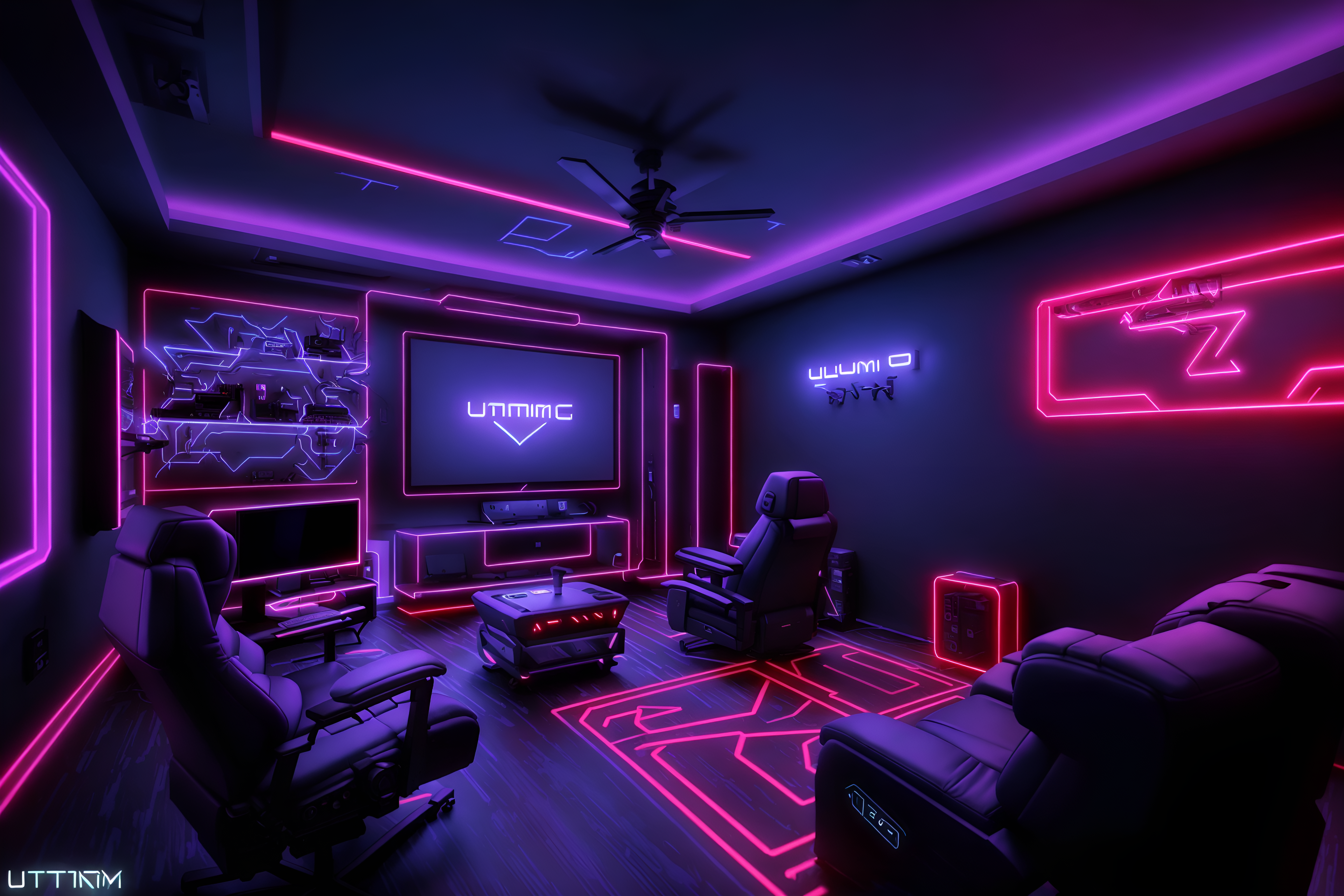 Photo From Pinterest Of Gaming Room-style Interior Designed Gaming Room ...